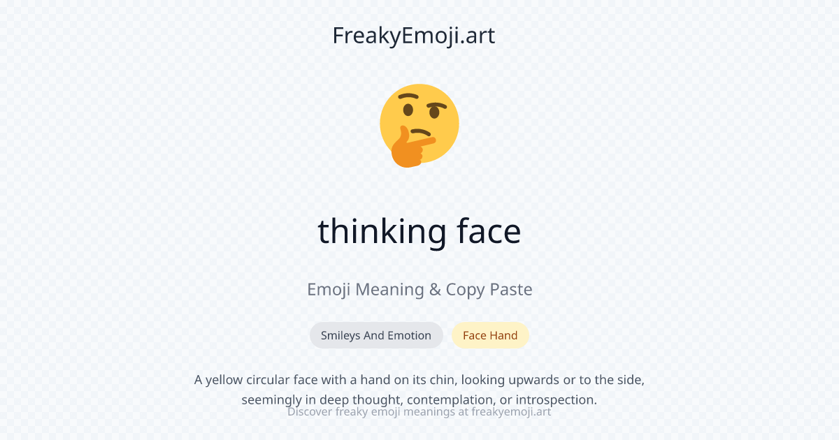 🤔 thinking face Emoji Meaning & Copy Paste